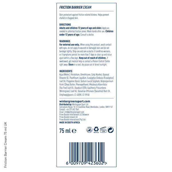 Friction Barrier Cream | Relief From Blisters & Chafing | Wintergreen ...